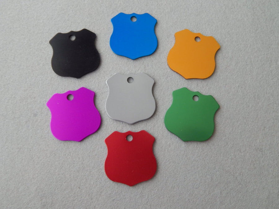 LARGE Shield Dog Pet ID Tag – Black Dog Engraving